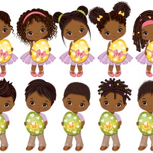 Easter Kid Clipart Vector Easter Toddler Cute Boy Girl Egg | Etsy