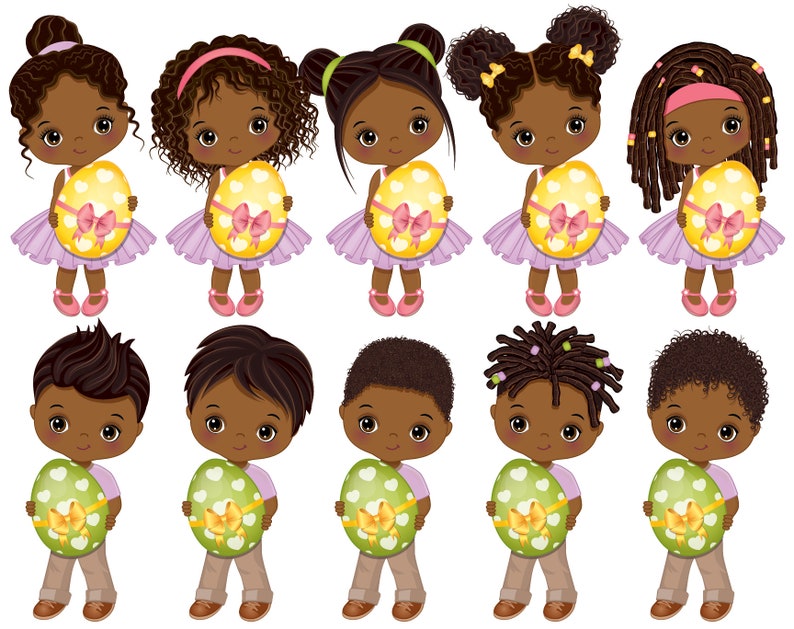 Easter Kid Clipart Vector Easter Toddler Cute Boy Girl Egg | Etsy