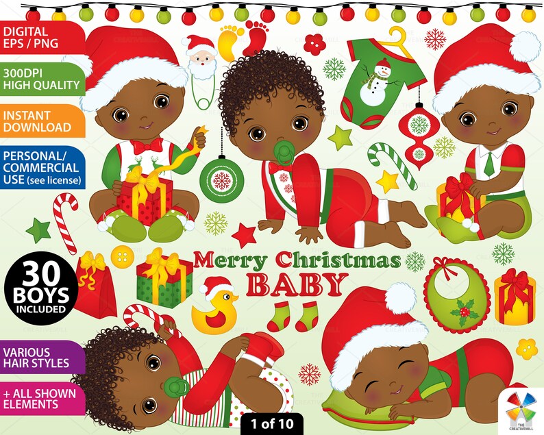 Christmas Baby Boys Clipart Vector Christmas Clipart Baby - Etsy