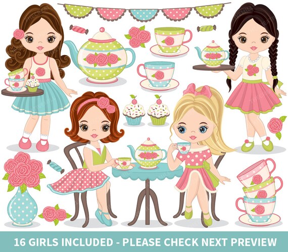 Tea Party Clipart Tea Clipart Tea Party Clip Art Tea Clip | Etsy