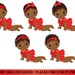 Red Baby Girl Clipart, Vector Baby Clipart, Afro Baby Clipart, Newborn ...