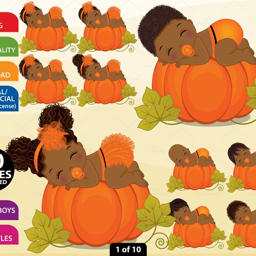 Baby Sleeping Pumpkin Clipart Vector Little Pumpkin 1st - Etsy