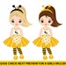 Bee Girls Clipart Vector Bee Clipart, Bee Little Girls Clipart, Vector ...