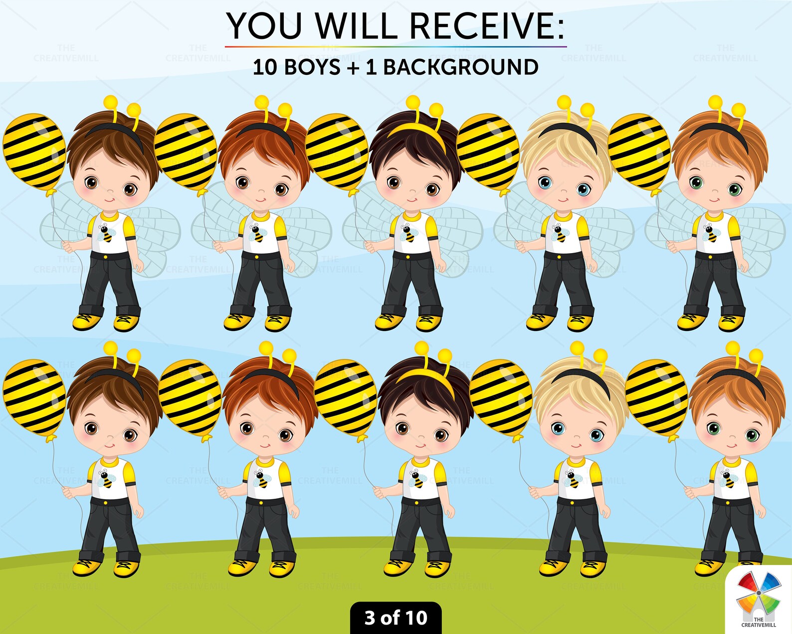 Boy Bumblebee Clipart Vector Bee Clipart Boy Clipart Bee - Etsy