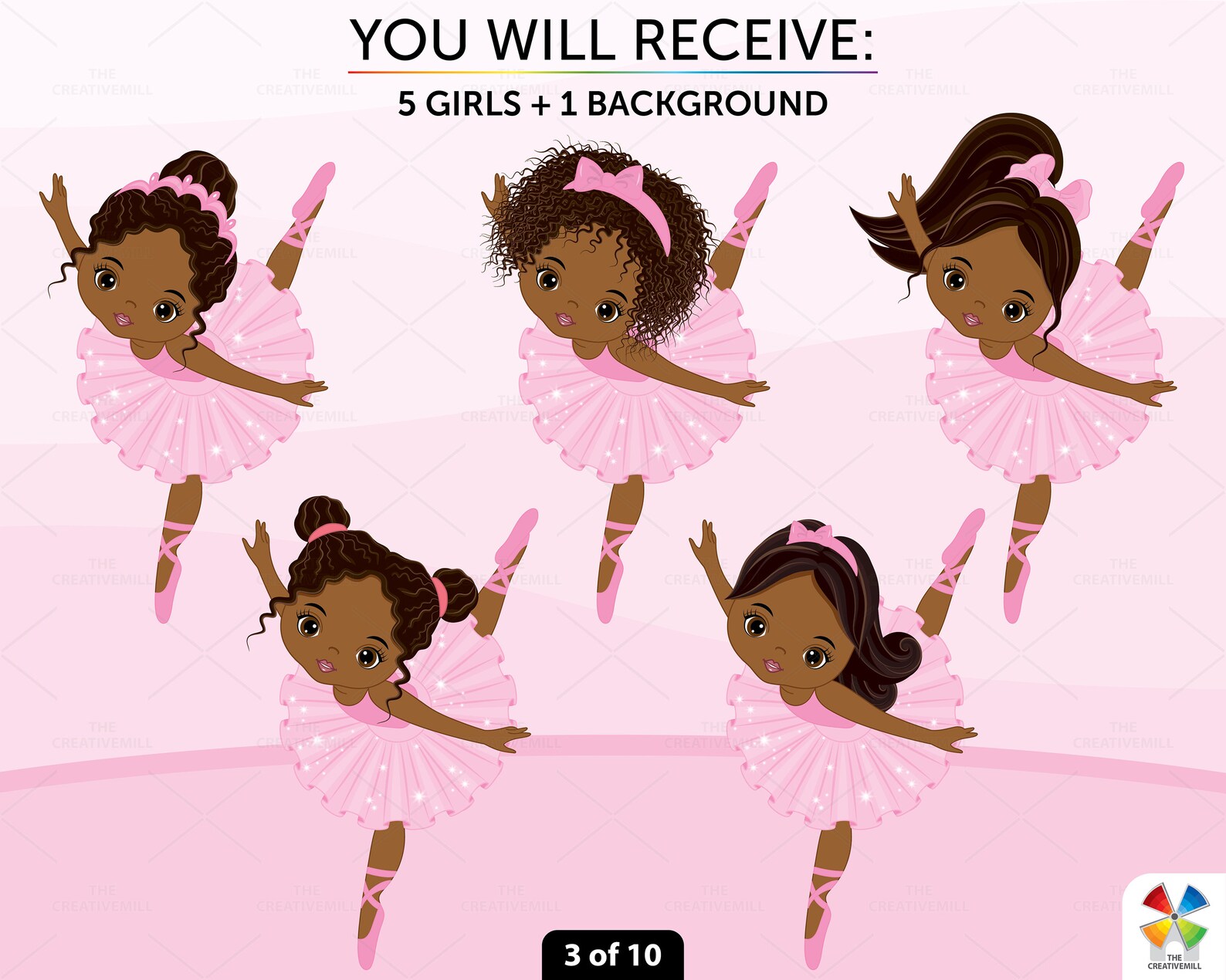 African American Ballerina Clipart Vector Ballerina Clipart - Etsy