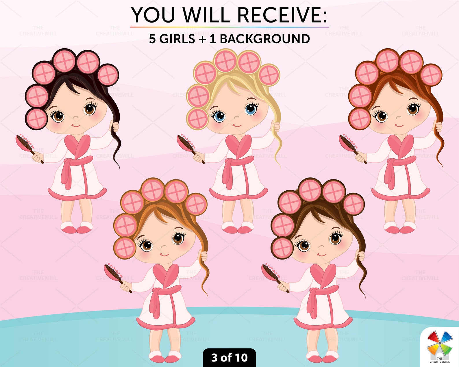Little Spa Girls Clipart Vector Spa Girl, Spa Party Clipart, Spa ...