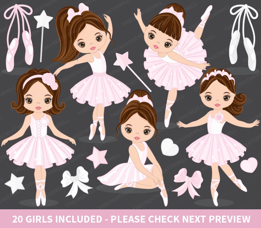 Ballerina Clipart Vector Ballerina Clipart Ballet Clipart - Etsy