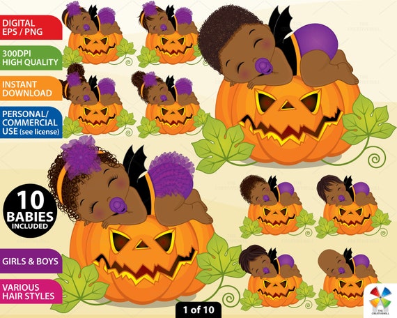 Halloween Baby Clipart Vector Little Pumpkin 1st Halloween - Etsy