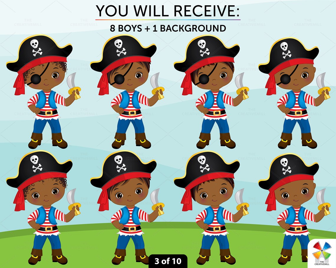 Pirate Boy Clipart Vector Pirate Clipart Boy Clipart - Etsy