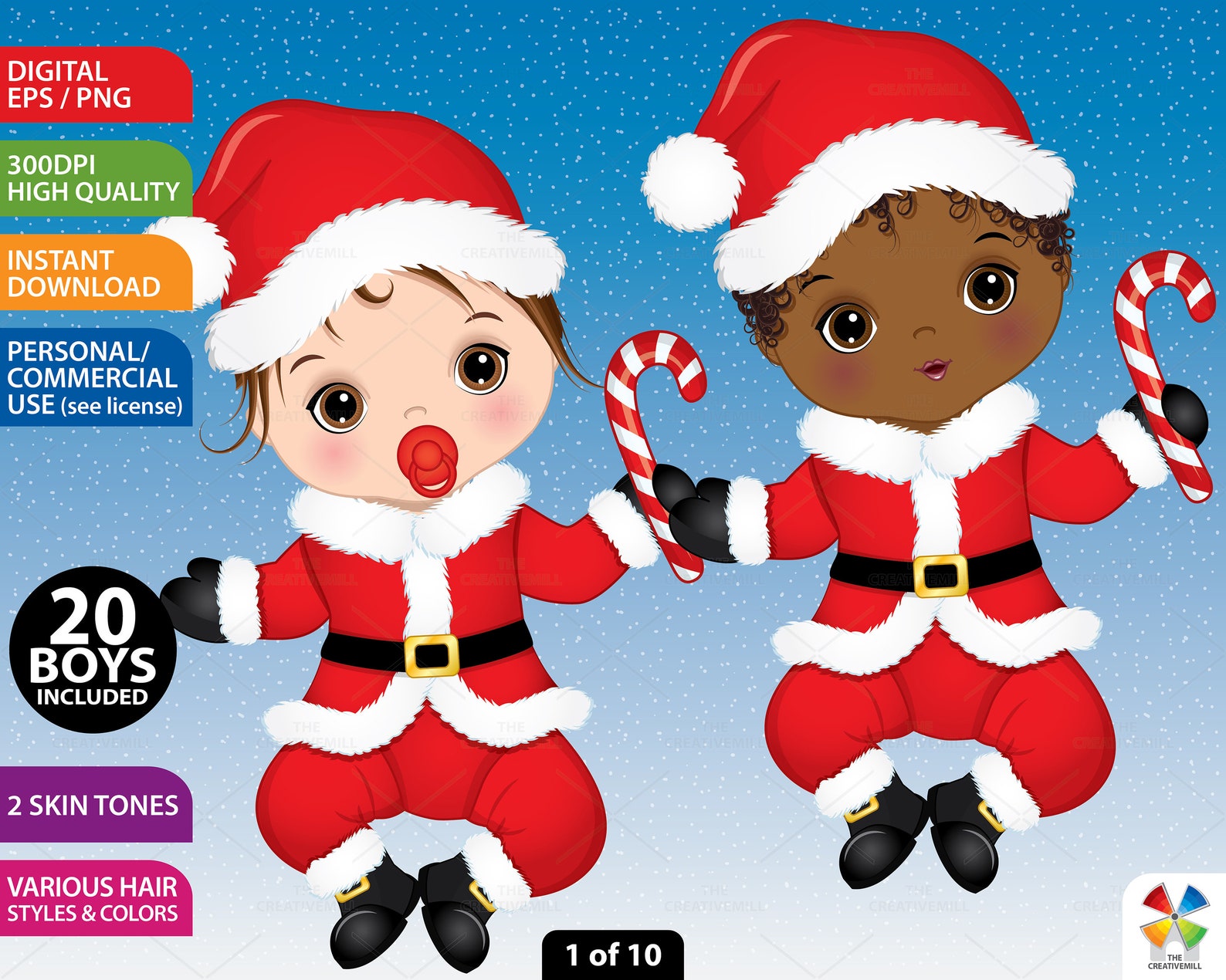 Baby Santa Clipart Vector Christmas Xmas Little Santa PNG - Etsy