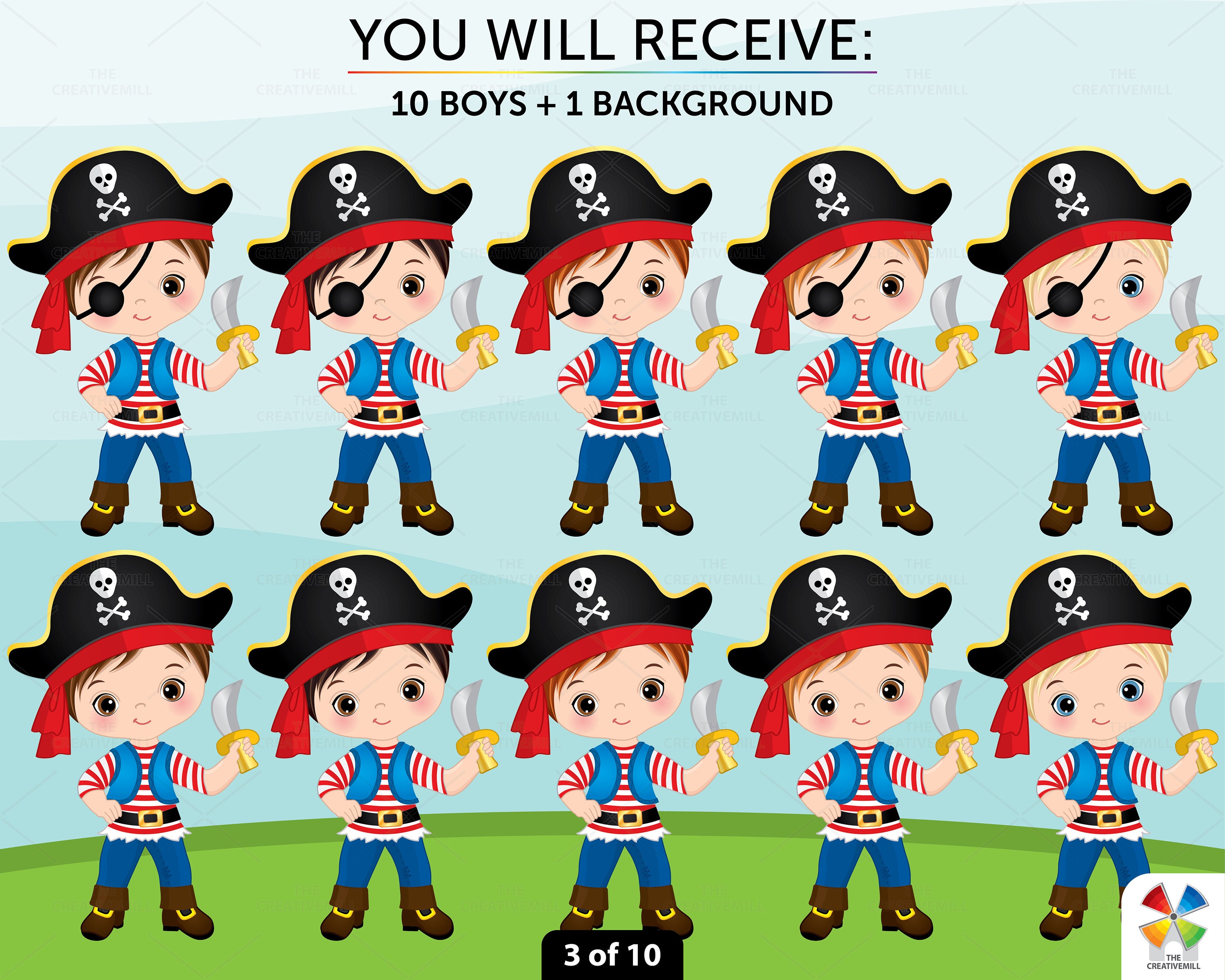 Pirate Boy Clipart Vector Pirate Clipart Boy Clipart - Etsy UK