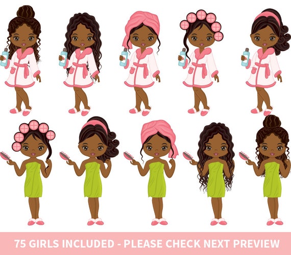 Spa Clipart Beauty Clipart Manicure Clipart African American Spa Girls ...