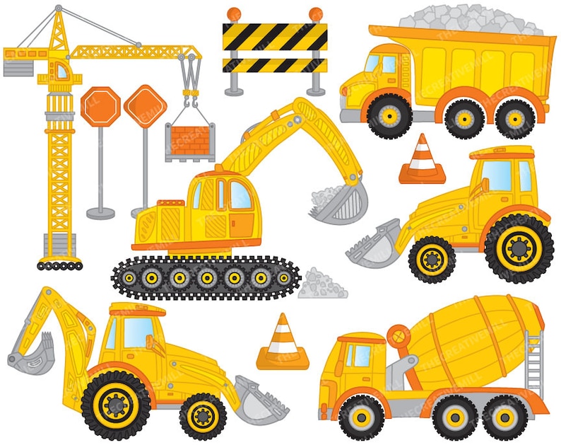Construction Clipart - Vector Construction Clipart, Crane Clipart ...