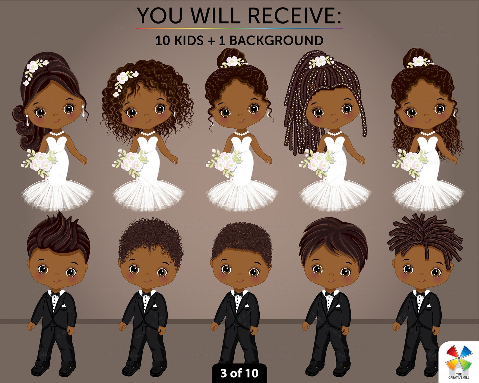 Kid Couple Clipart Vector Wedding Boy and Girl Love Bride - Etsy