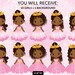 Little Princess Clipart, Vector Princess, Queen, Pink Dress, Afro Girl ...