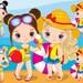 Beach Clipart Vector Beach Clipart Girl Clipart Pool | Etsy