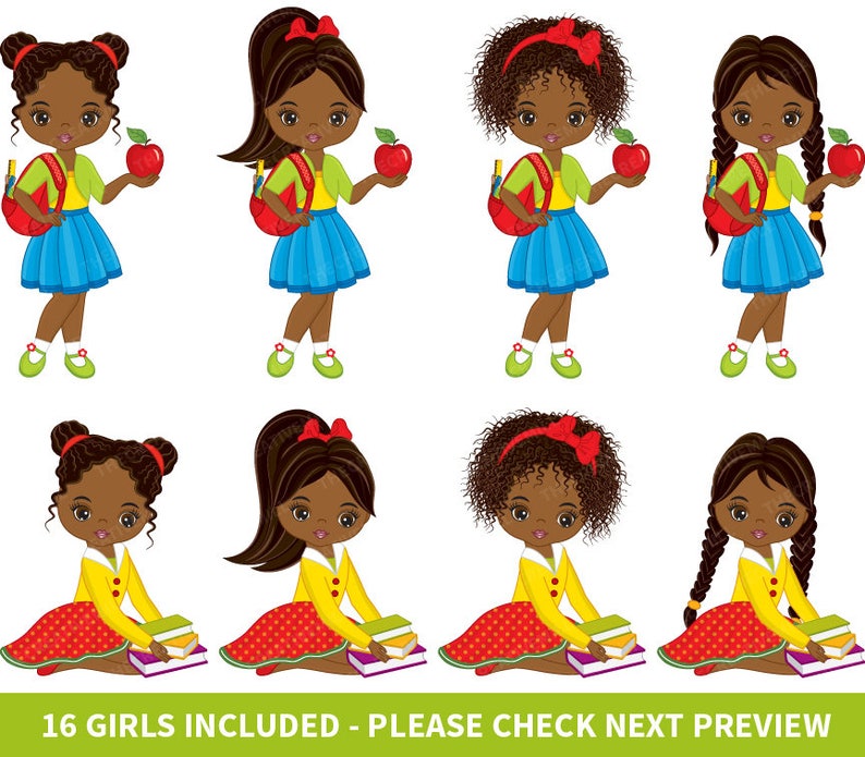 Back to School Clipart Vector School Clipart African | Etsy