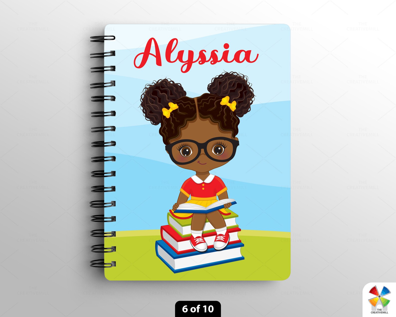 Afro Girl Reading Clipart Vector School Kid African - Etsy