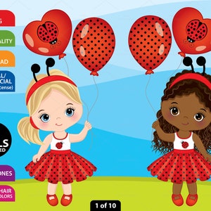 Ladybug Clipart - Vector Ladybird Clipart, Girl Clipart, Ladybug Girls ...