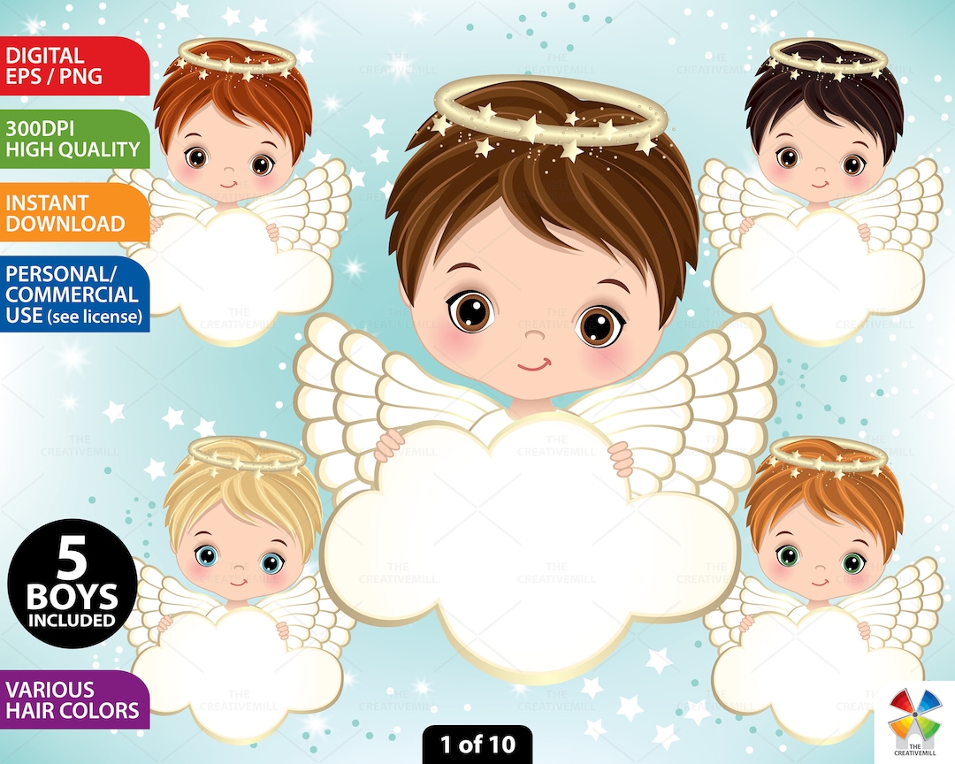 Cute Angel Clipart, Vector Nativity, Angel Ring, Gold, Wing Boy PNG ...