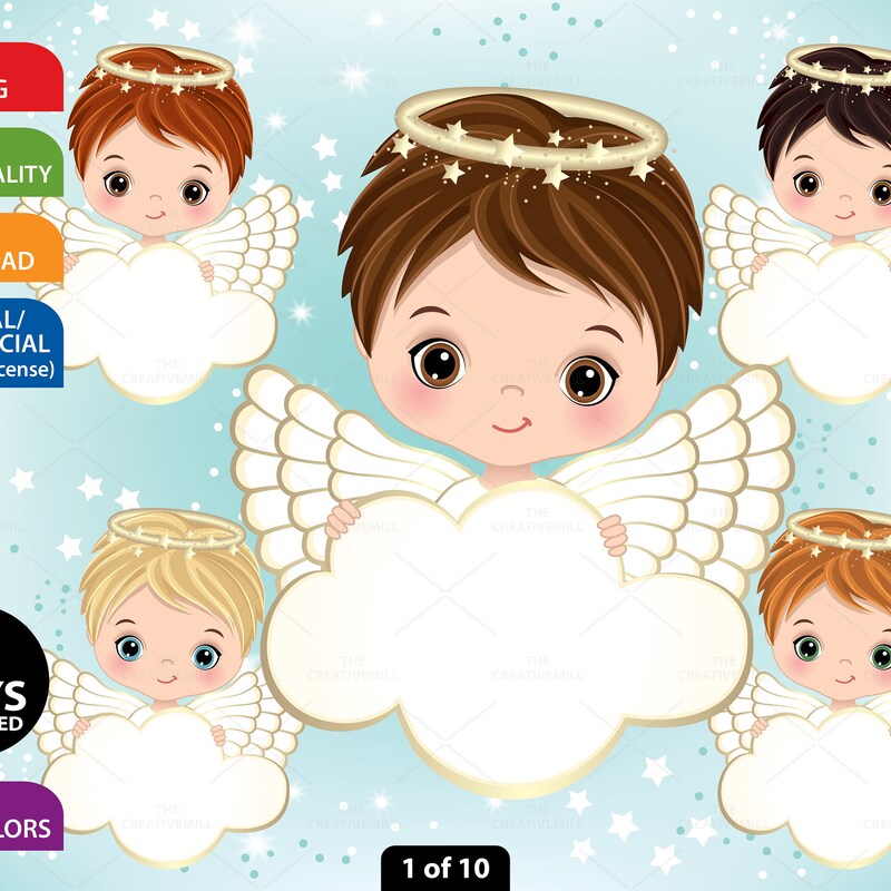 Cute Angel Clipart - Etsy