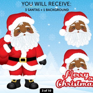 Santa Claus Clipart, Vector Black Santa, Merry Christmas, Xmas PNG ...