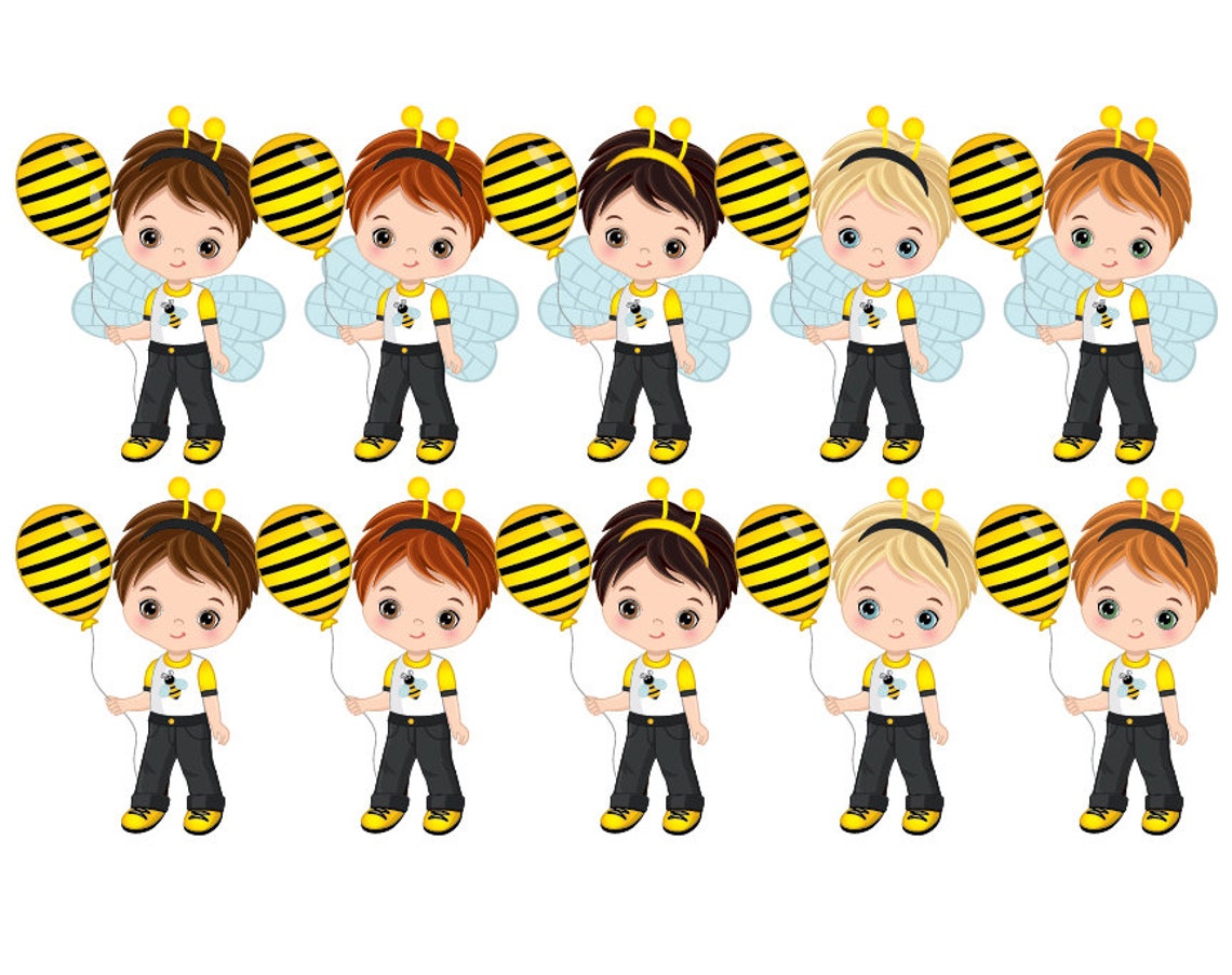 Boy BumbleBee Clipart Vector Bee Clipart Boy Clipart Bee | Etsy