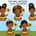 Sunflower Black Baby Girl Clipart Vector Cute Girl Clipart, Yellow Baby ...