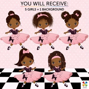 Sock Hop Clipart, Vector Retro Dance, 50's Retro, Vintage, Poodle Skirt ...