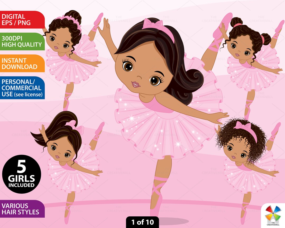 Hispanic Ballerina Clipart, Vector Ballet, Latino, Cute Girl PNG, Teen ...