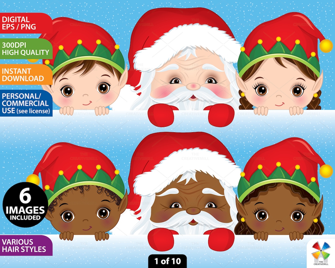Peekaboo Christmas Clipart, Vector Peek, Merry Christmas, Xmas PNG ...
