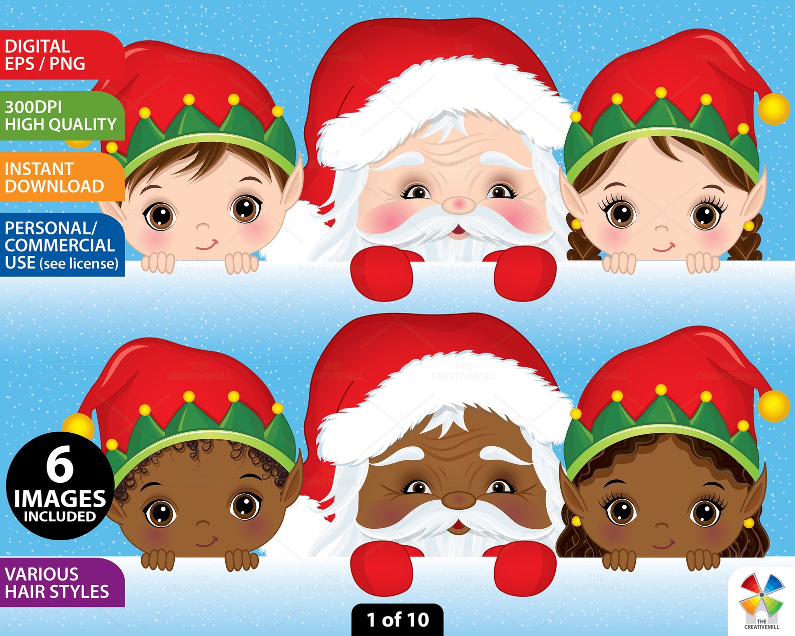 Peekaboo Christmas Clipart Vector Peek Merry Christmas Xmas - Etsy