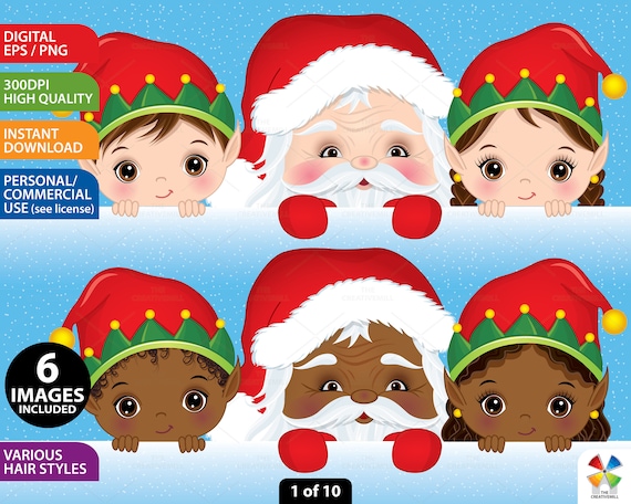 Peekaboo Christmas Clipart Vector Peek Merry Christmas Xmas - Etsy