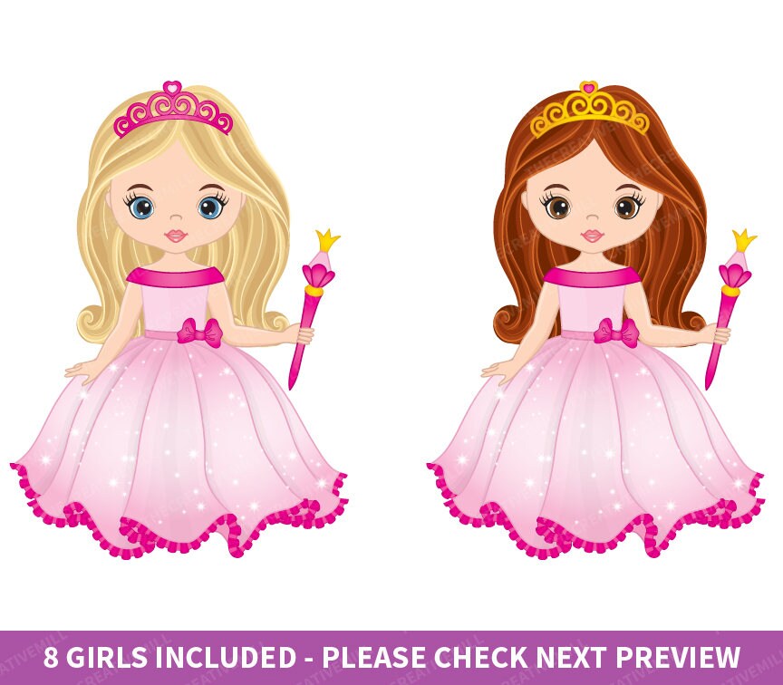Princess Clipart Vector Princess Clipart Fairy Tale - Etsy