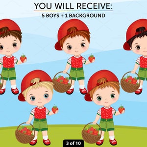 Boy Strawberry Clipart - Vector Strawberry Clipart, Boy Clipart, Berry ...