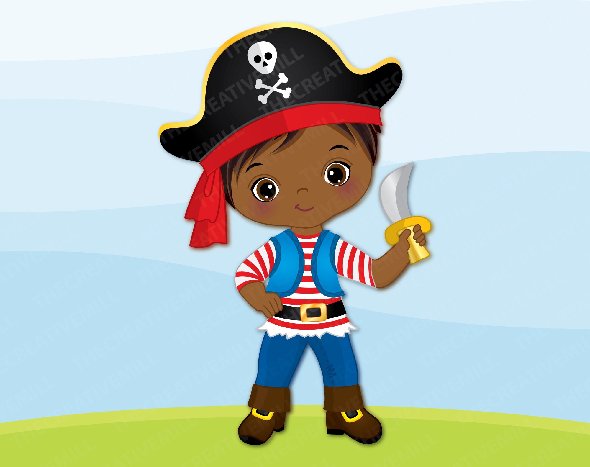 Pirate Boy Clipart Vector Pirate Clipart Boy Clipart | Etsy