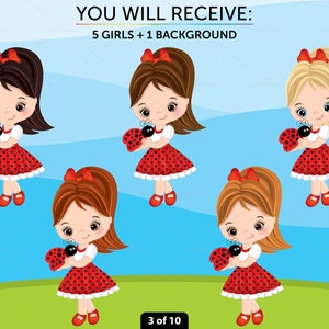 Ladybug Clipart - Vector Ladybird Clipart, Girl Clipart, Ladybug Girls ...