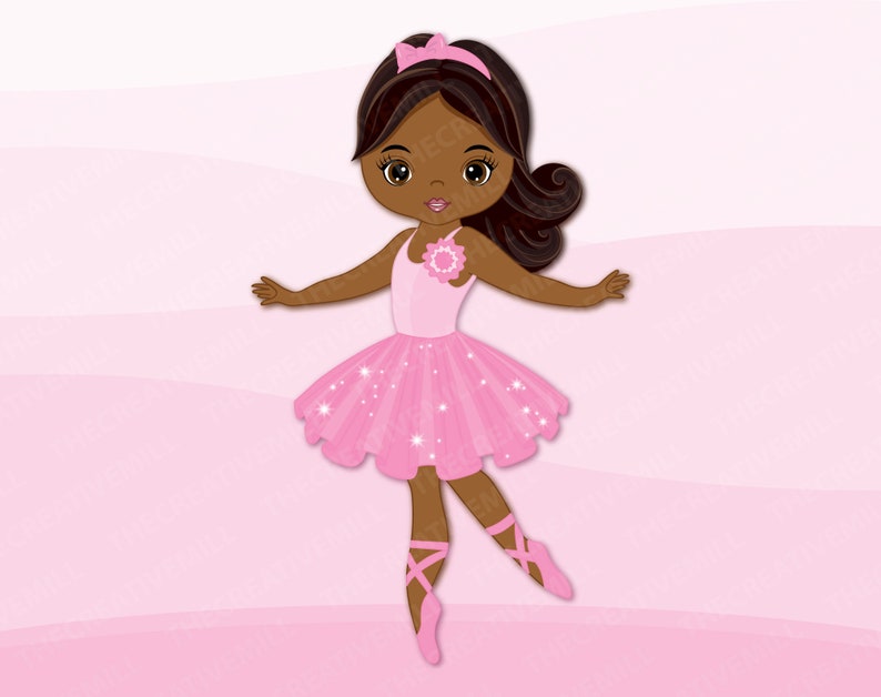 African American Ballerina Clipart Vector Ballerina Clipart - Etsy
