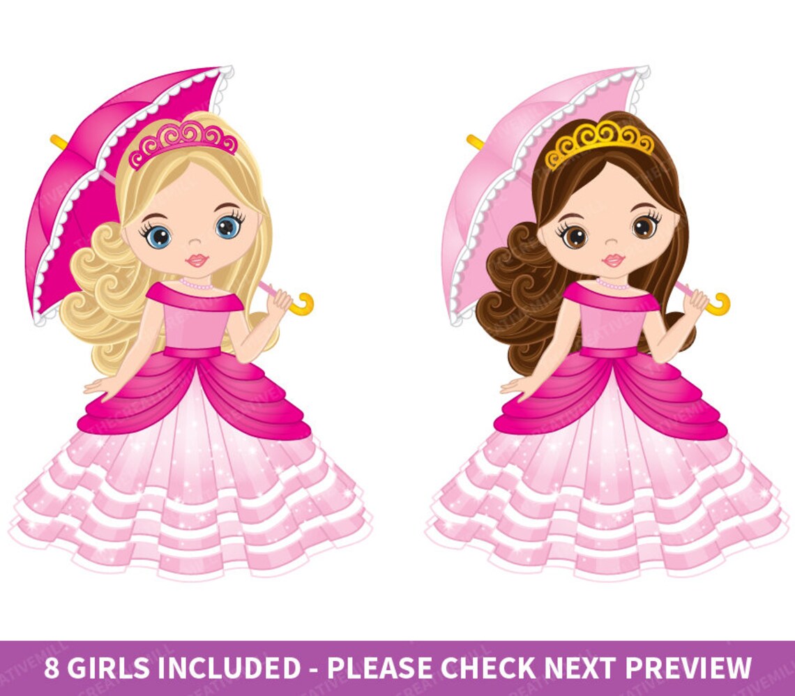 Princess Clipart Vector Princess Clipart Fairy Tale - Etsy