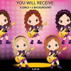 Rock Girl Clipart, Vector Rockstar, Little Girl PNG, Sublimation ...