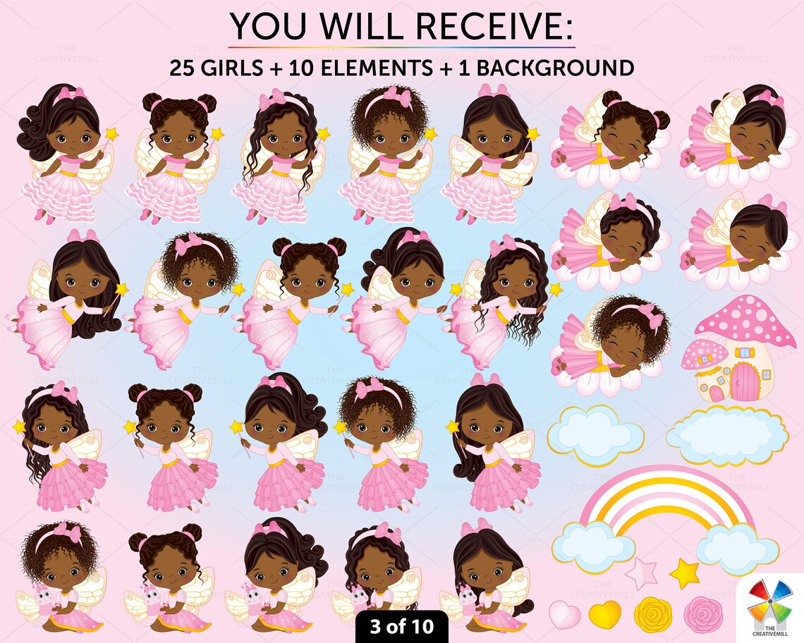 25 Fairies Clipart Vector Fairy Clipart Princess Clipart - Etsy