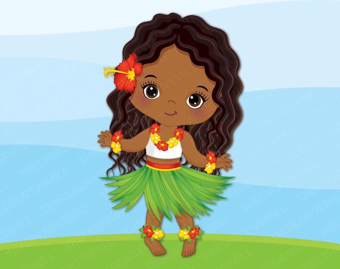 Luau Girl Clipart Vector Hawaiian Girl Hula Clipart Luau | Etsy Canada