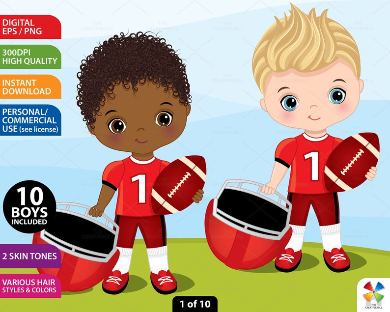American Football Clipart Vector Football Clipart Black Boy - Etsy