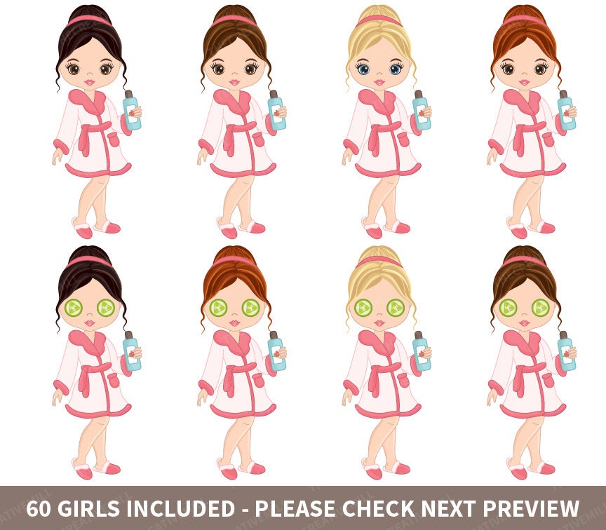 60 Spa Girls Clipart Vector Spa Girl Spa Party Clipart Spa - Etsy México