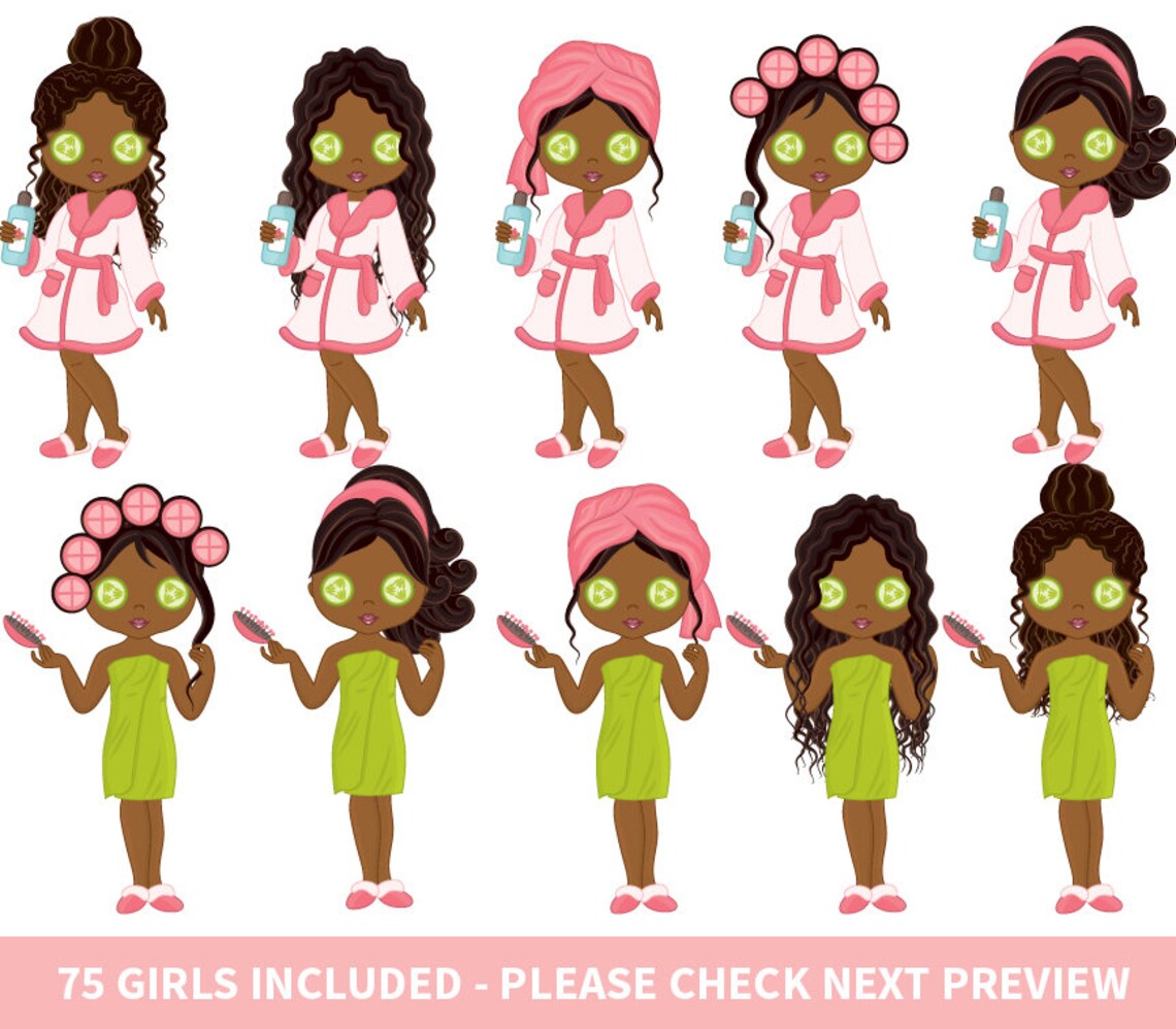 75 Spa Girls Clipart Vector Spa Girl Spa Party Clipart | Etsy España