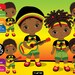 Reggae Boy Clipart, Vector Rasta Boy, Cute Black Boy, Afro, PNG ...