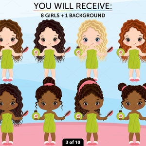 Little Spa Girls Clipart - Vector Spa Girl, Spa Party Clipart, Spa ...