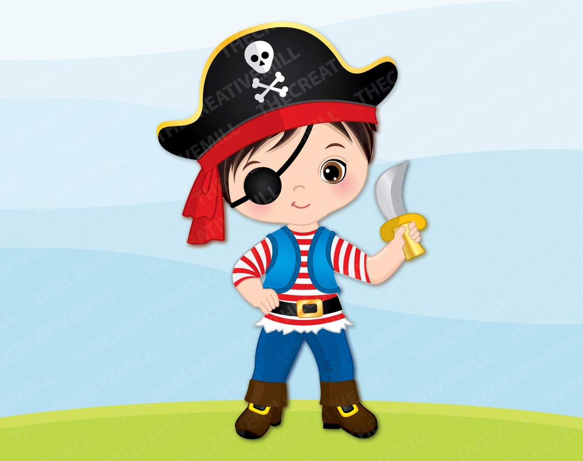 Pirate Boy Clipart Vector Pirate Clipart Boy Clipart | Etsy