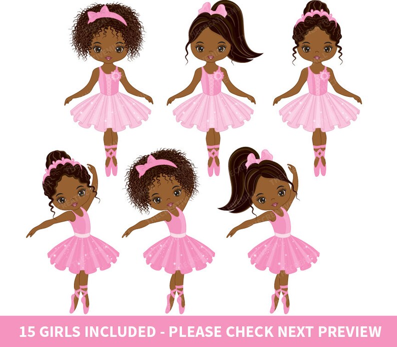 Ballerina Clipart Vector Ballerina Clipart African American | Etsy