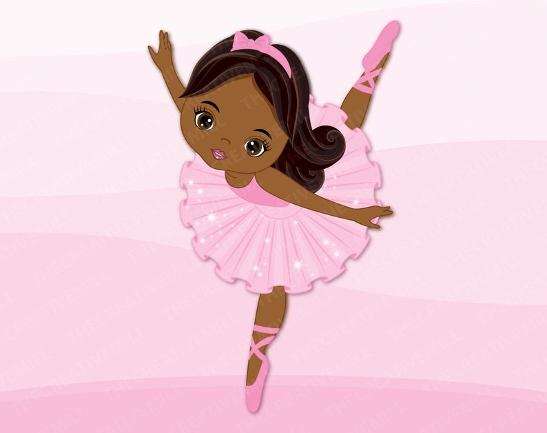 African American Ballerina Clipart Vector Ballerina Clipart | Etsy